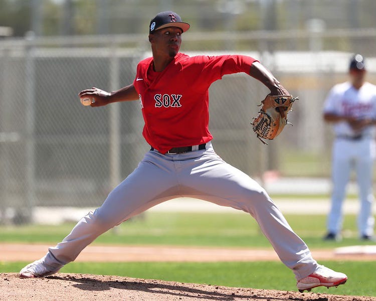 Tall lanky Red Sox pitching prospect makes season debut in a rehab ...