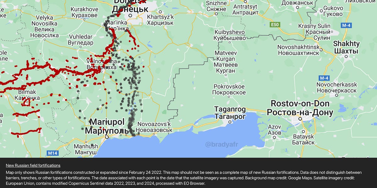 Pre-2022 field fortifications in Russian-occupied Ukraine