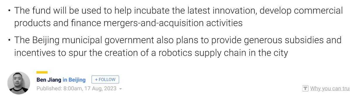 Beijing to create US$1.4 billion robotics fund as part of plan to ...