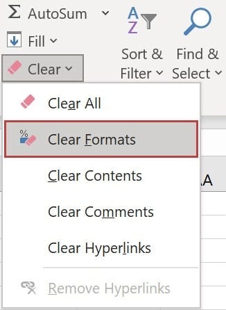 How to clear formatting in Excel [multiple options + keyboard shortcut]