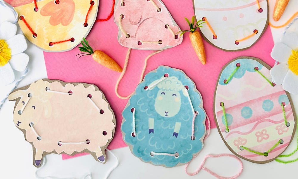 Easter Lacing Printables + Bookmarks! - Hello, Wonderful