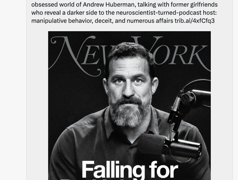 Thoughts on the Andrew Huberman profile in the New York Magazine & Huberman's science