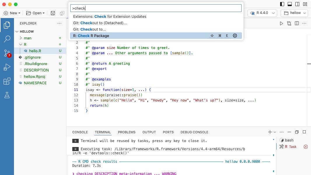 R package development in Positron - by Stephen Turner R package development in Positron - by Stephen Turner