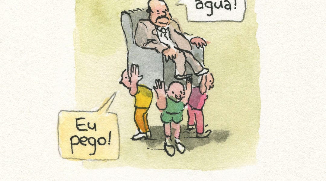 Tirinha nova: quero água - Téo & O Mini Mundo