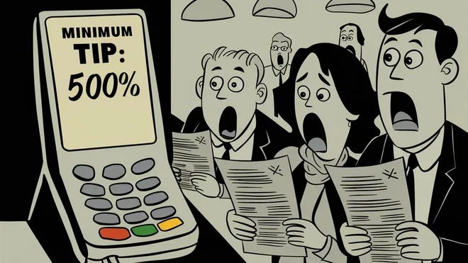 Tipping is out of control - by Charlie Lentine