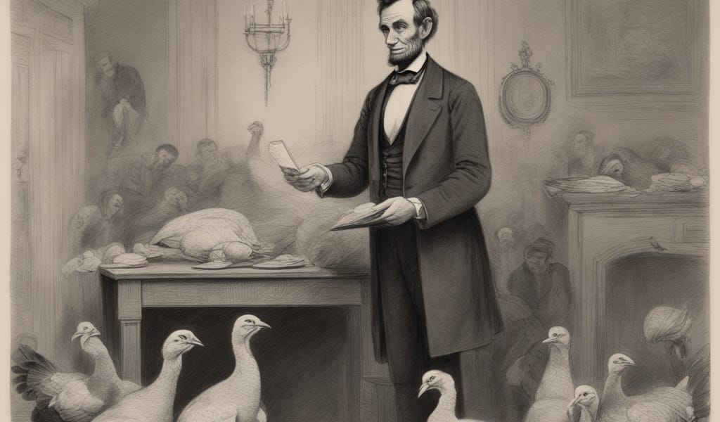 Thanksgiving 2023 - Abraham Lincoln "Pardons" a Turkey and the ...