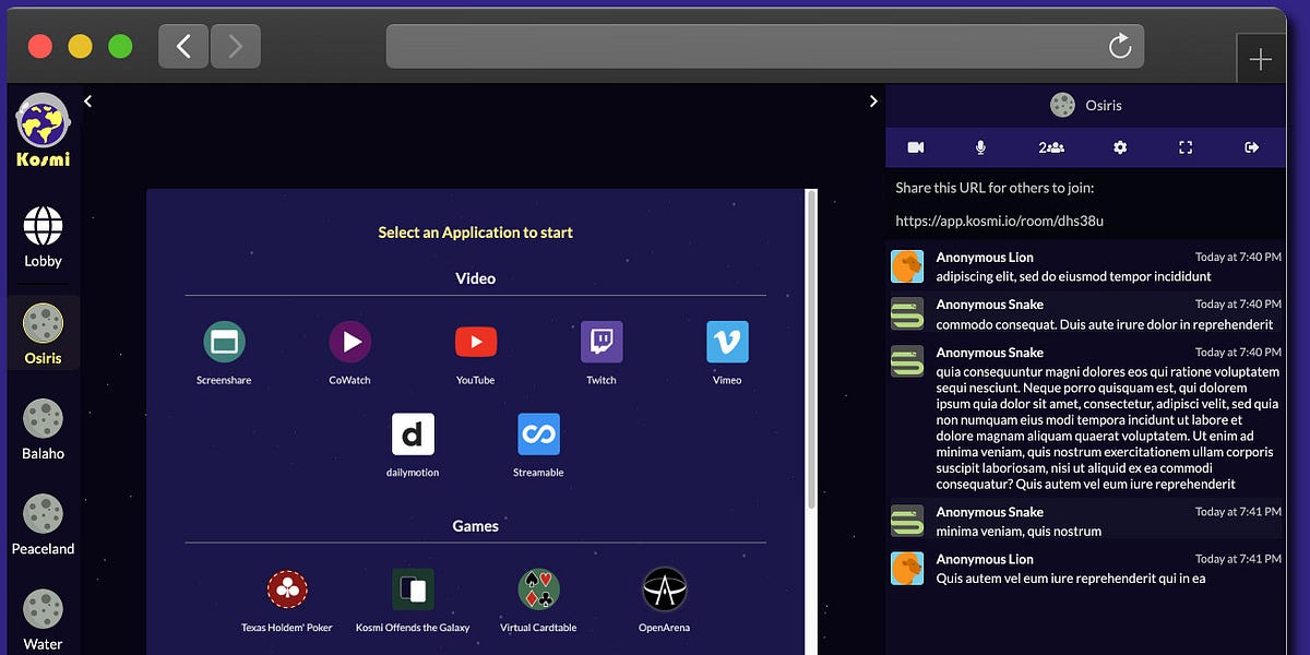 Kosmi's Virtual Workspace - Kosmi.io