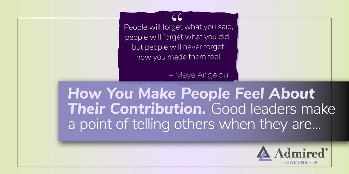 How You Make People Feel About Their Contribution