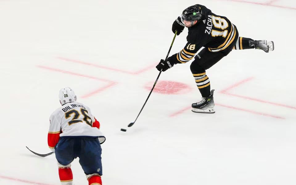 Zacha scores game-winning goal in OT; Bruins improve to 8-0-1