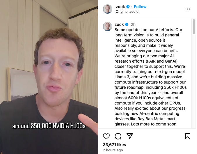 Meta's AI Initiatives: $20B+ of Investment in GPUs and Data Center Infra