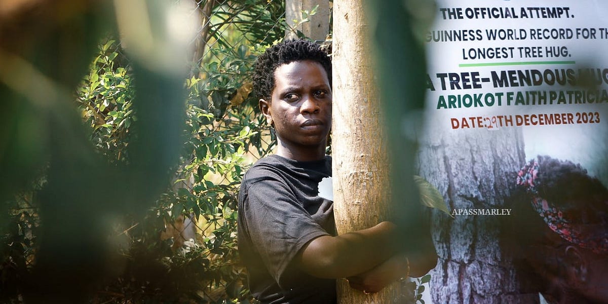 UGANDAN BREAKS WORLD RECORD FOR LONGEST TREE HUG