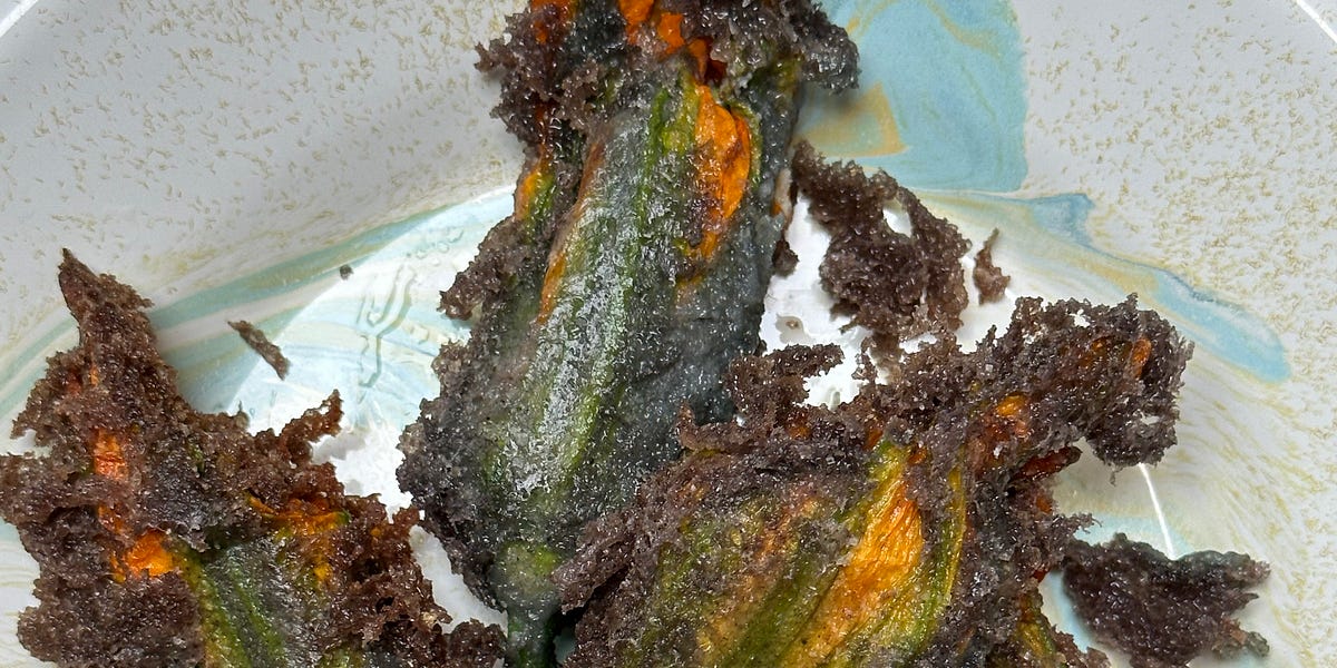 Masa-Battered Zucchini Flowers - by Sohla El-Waylly