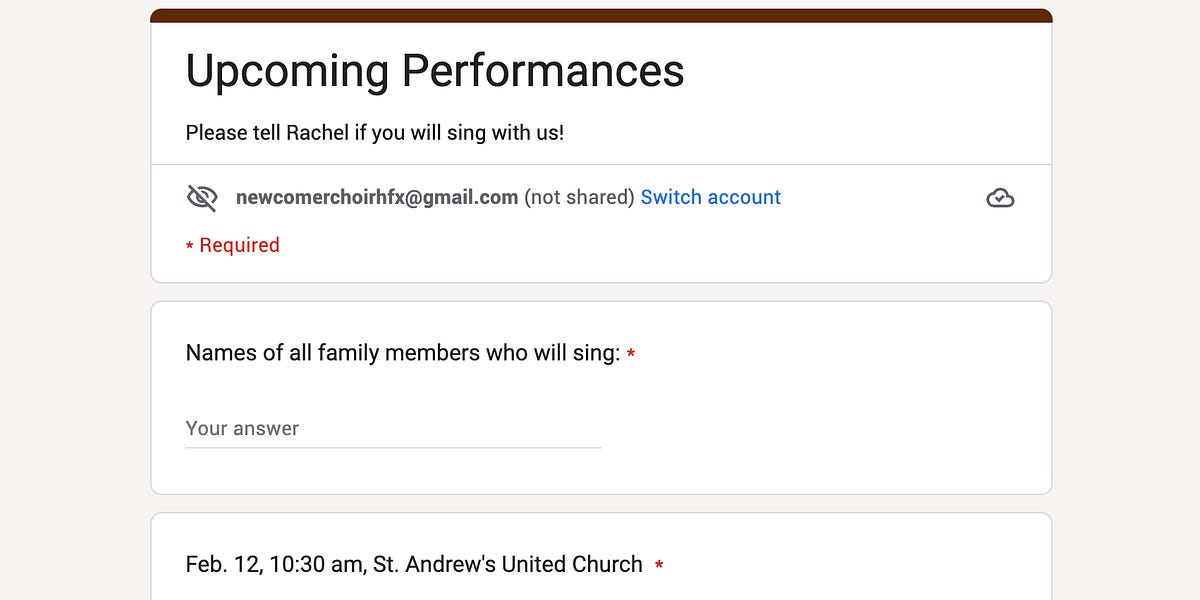Using Google Forms to Confirm Participation