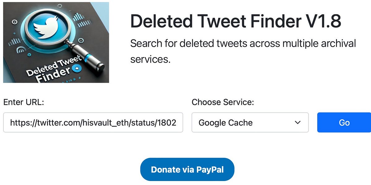 Deleted Tweet Finder Tool