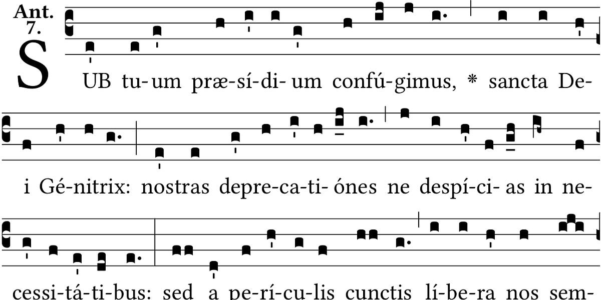 Sub tuum praesidium - Roman/Vatican and Monastic