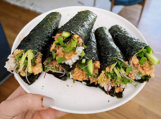 Spicy Shrimp Hand Rolls - by Carina Wolff - good mood food