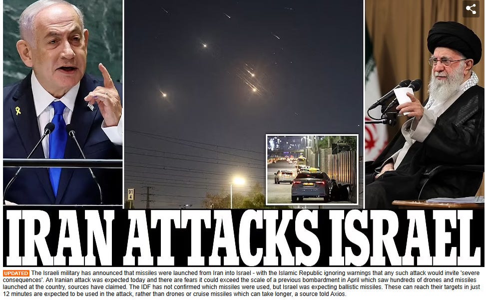 ISRAEL UNDER ATTACK: Iran unleashes barrage of '500 missiles' and warns ...