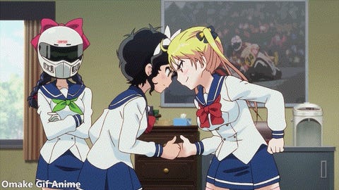 Omake Gif Anime - Bakuon!! - Episode 2 - Rin Onsa Thumb Wrestle