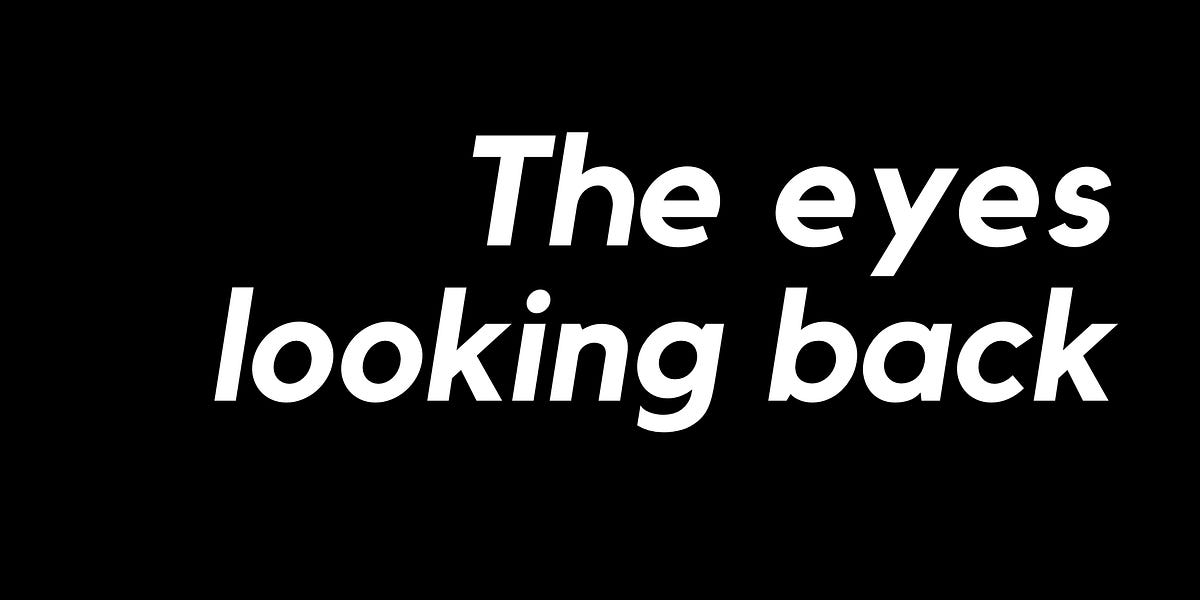 The eyes looking back - Writing by Clementine Morrigan