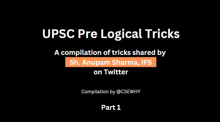 #93: PRELIMS LOGICAL TRICKS | Part 1