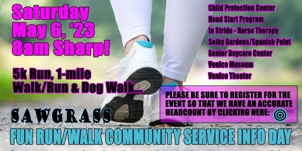 First-Ever Sawgrass Community Fun Run/Walk & Volunteer Info Day Set For ...