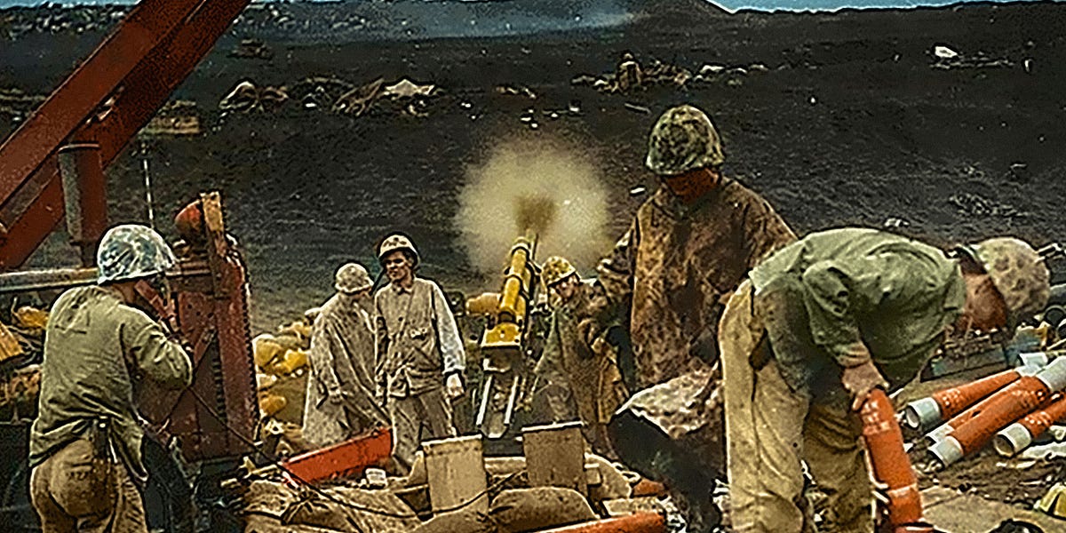 The battle of Iwo Jama Island, Japan. The deadliest battle of World War II.