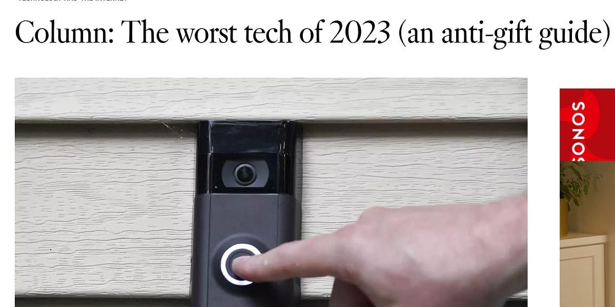 The worst tech of 2023 - by Brian Merchant