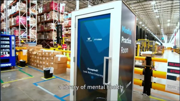Amazon Welcomes Workers To 'Mental Health' Booths Of Mindfulness And Terror