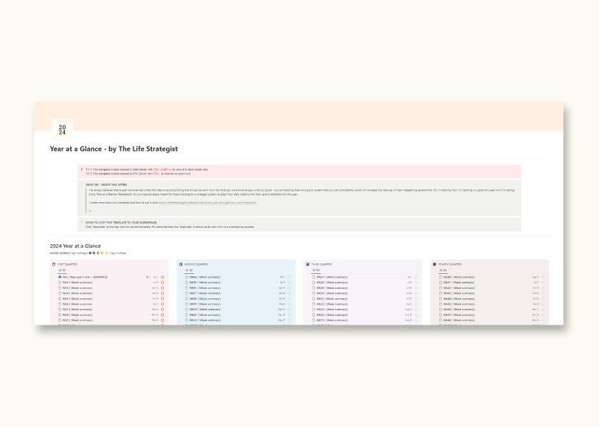 The Year at a Glance: a New Framework to Plan the Year Ahead (Notion ...