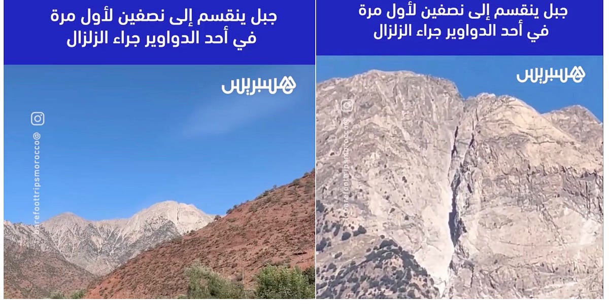 The earthquake that cracked a mountain?