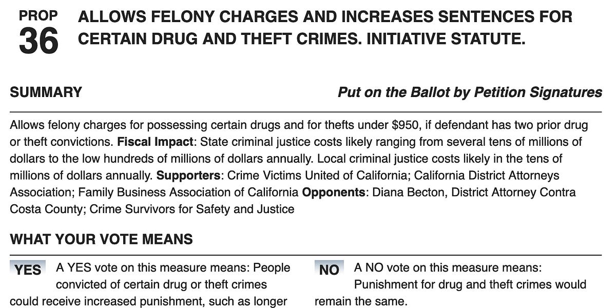 The Case for Prop 36 - by Charles Fain Lehman