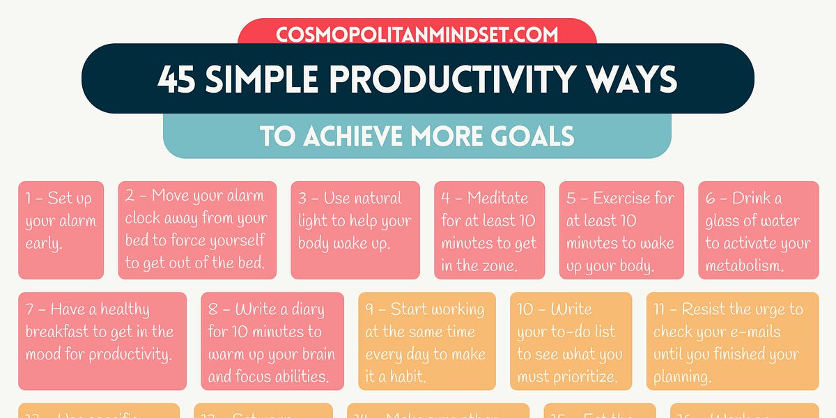 45 Simple Ways To Become More Productive And Change Your Life Forever