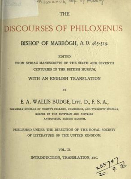 Philoxenus of Hierapolis on the Jews - Karl’s Substack