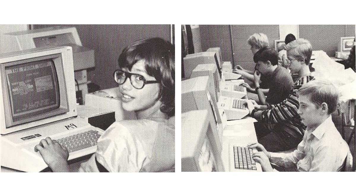 Notice the Intense Focus in this 1980s Computer Lab
