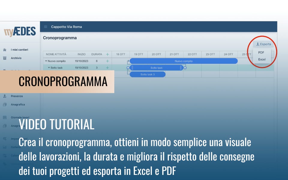 👷 Cronoprogramma | Rapportino giornaliero | Cantieri in rete