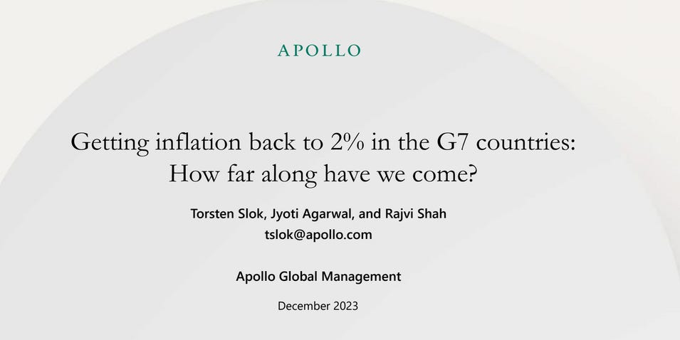Slidedeck: Getting inflation back to 2% in the G7 countries- Apollo