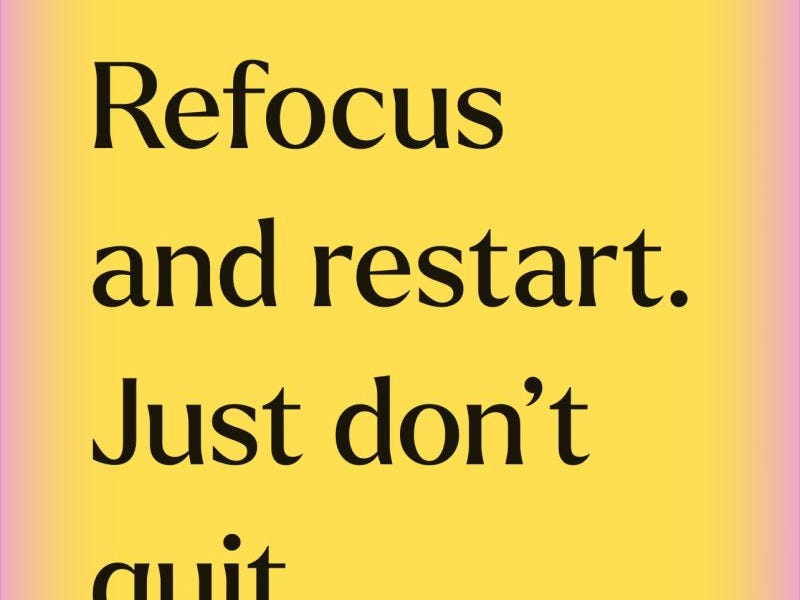 Reset, Refocus, Restart - Rachel Vindman