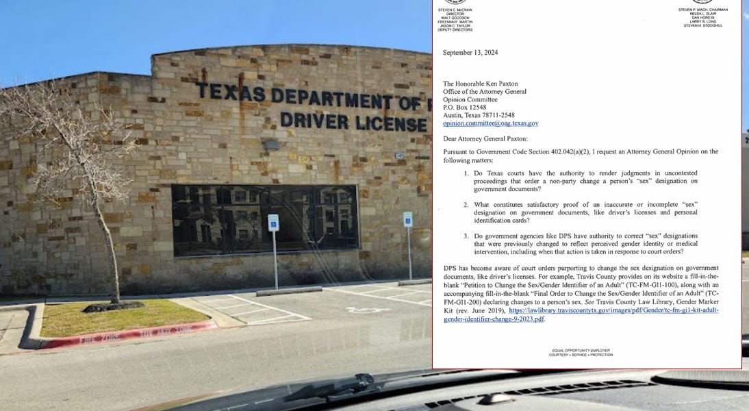 Texas DPS May Begin Reverting Trans People's Valid Drivers Licenses
