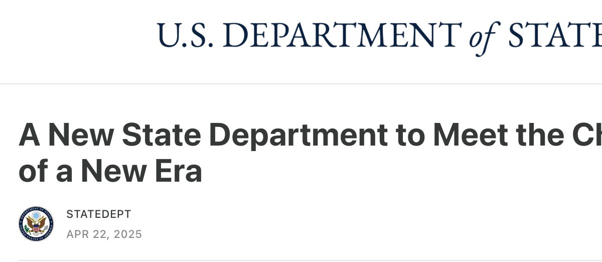 A New State Department to Meet the Challenges of a New Era