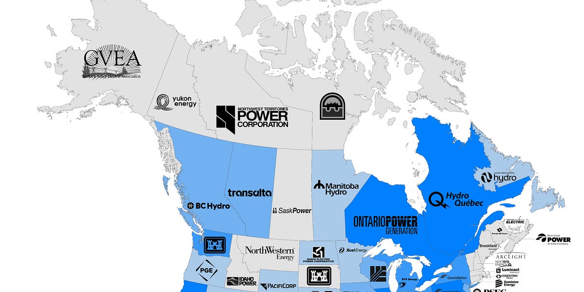 The Top Power Producer in Every State and Province