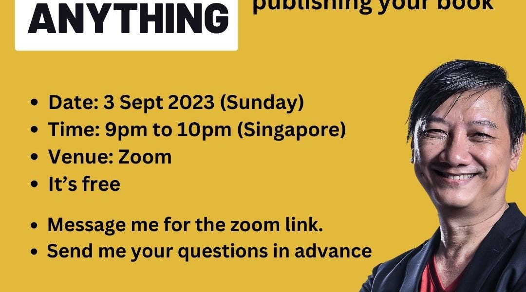 Ask me anything about book writing and publishing