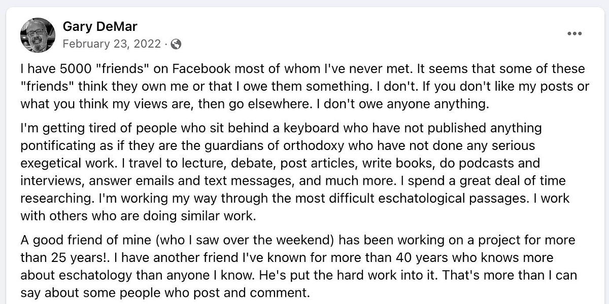 Gary DeMar's Attitude - by Jason L Bradfield