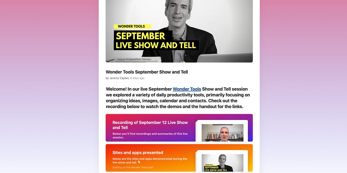 Wonder Tools 🎁 Sept Bonus for Subscribers
