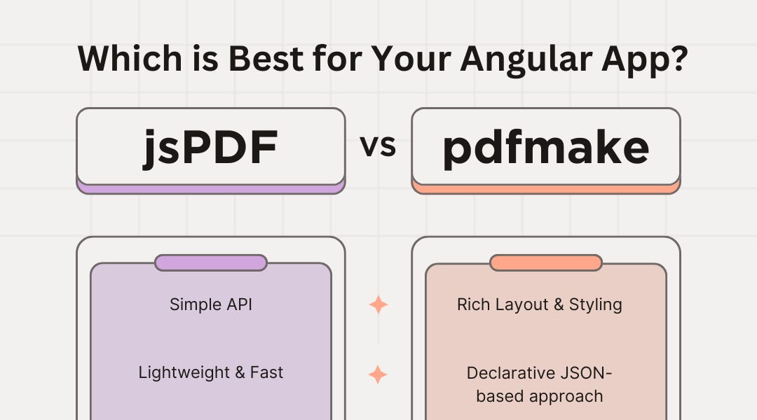 jsPDF vs pdfmake: Which PDF Library Reigns Supreme for Your Angular App? jsPDF vs pdfmake: Which PDF Library Reigns Supreme for Your Angular App?
