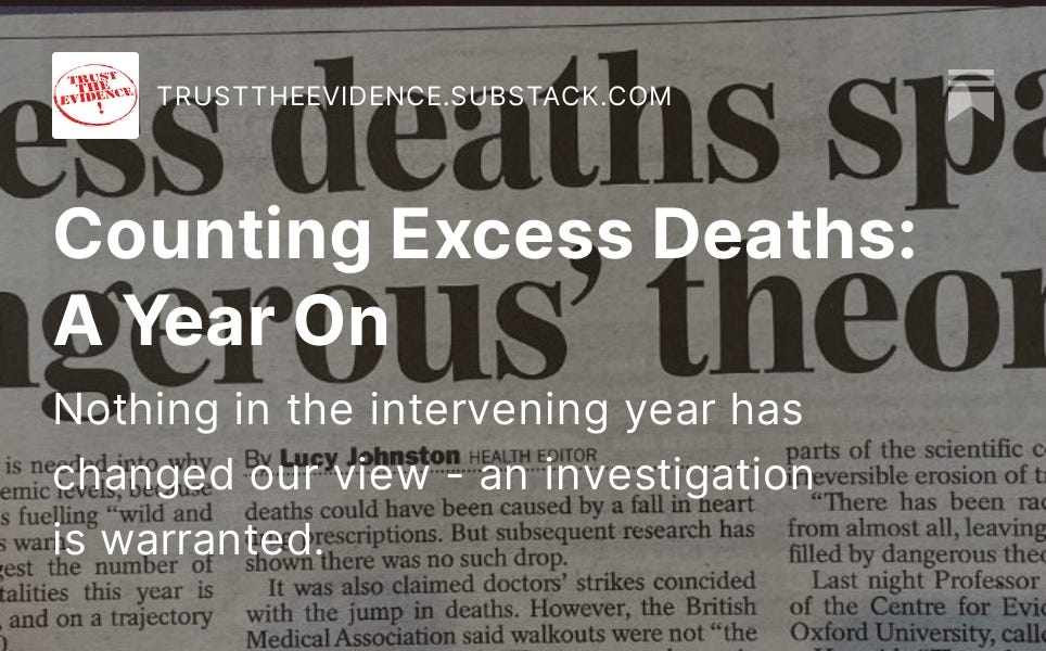 Counting Excess Deaths: A Year On