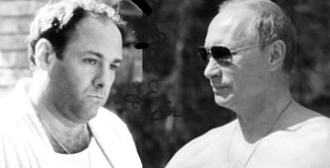 Tony Soprano out to fetch the morning paper