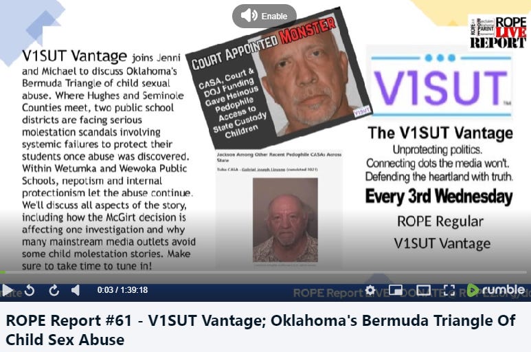 Listen: The V1SUT Vantage Joined ROPE to Cover Breaking Child Sex Abuse Scandals in OK's Public ...