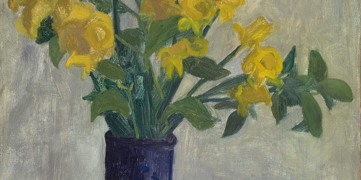 Still Life With Yellow Flowers - by Eliza Anderson