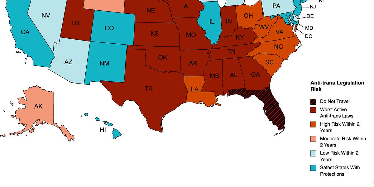 May Anti-Trans Legislative Risk Map - by Erin Reed