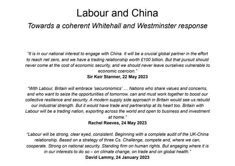 Towards a coherent China approach - Beijing to Britain Towards a coherent China approach - Beijing to Britain